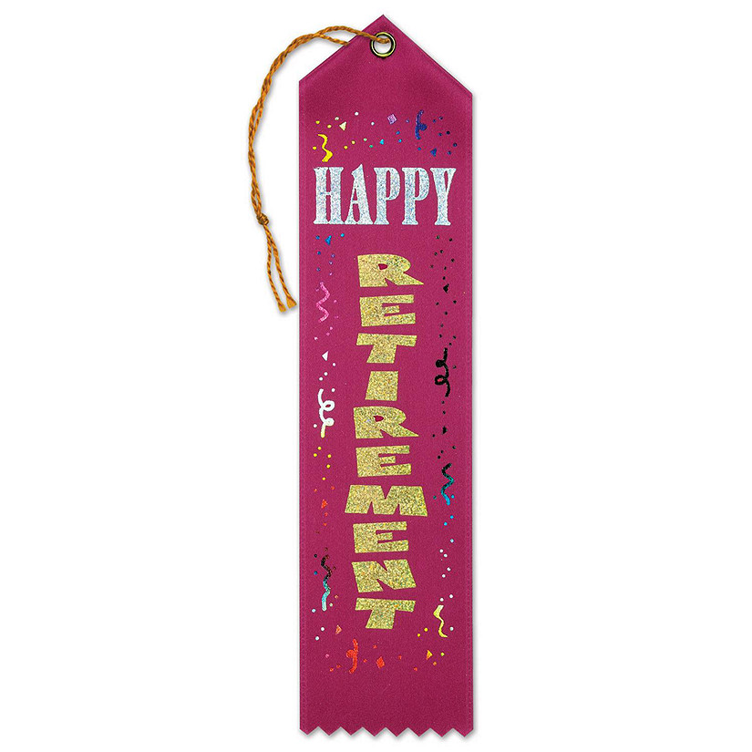 Beistle - Happy Retirement Award Ribbon - 6 Pack | Oriental Trading