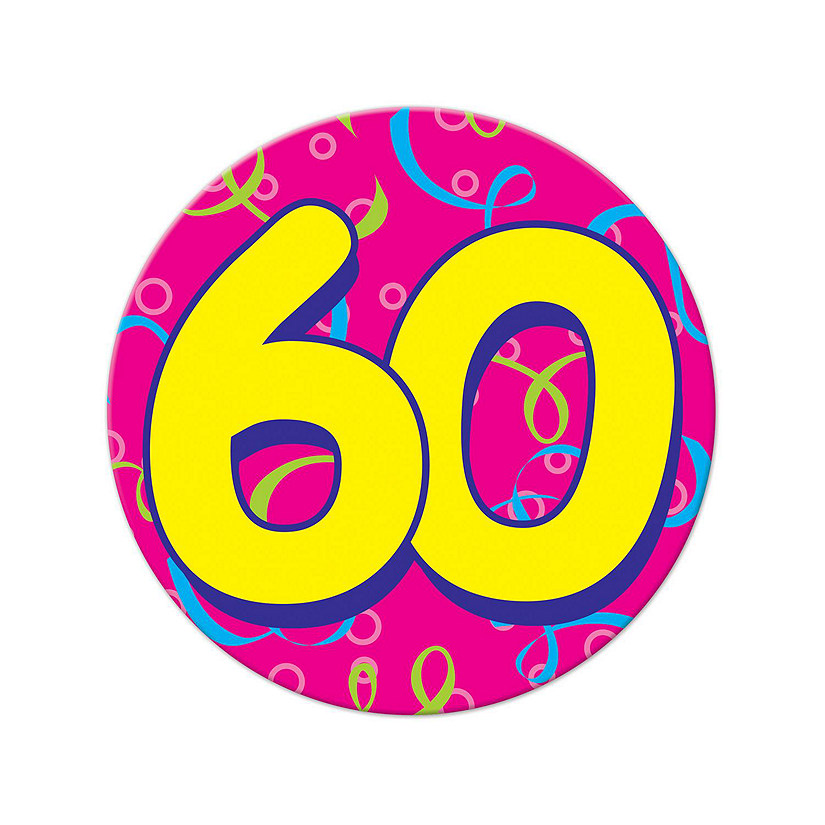 Beistle - Jumbo "60" Button - 12 Pack | Oriental Trading