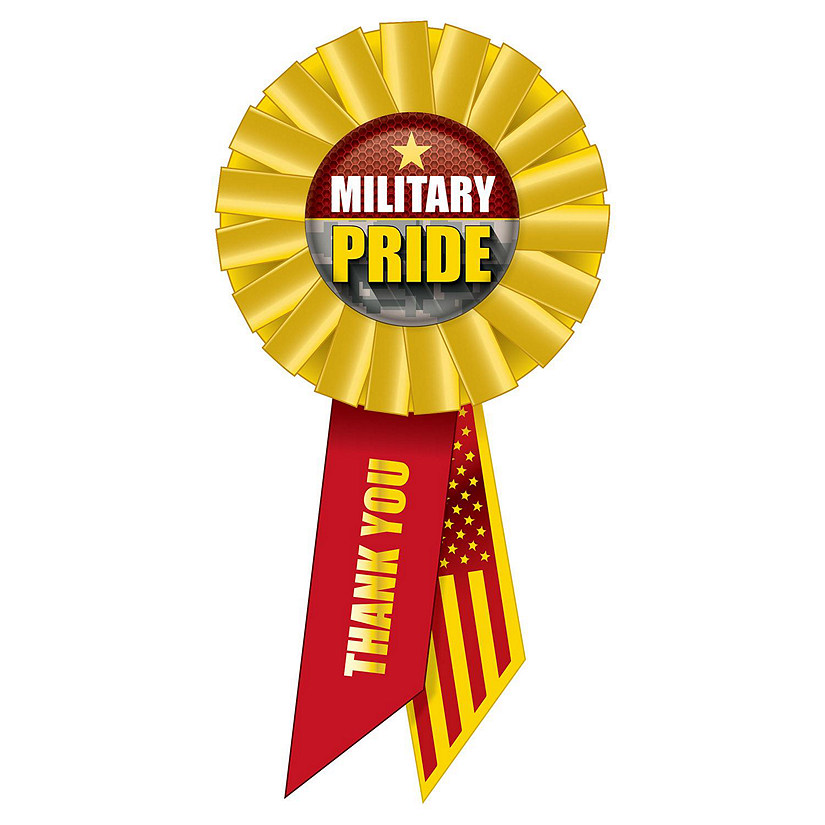 Beistle - Military Pride Rosette - Yellow - 6 Pack | Oriental Trading