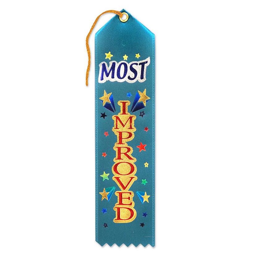 Beistle - Most Improved Award Ribbon - 6 Pack | Oriental Trading