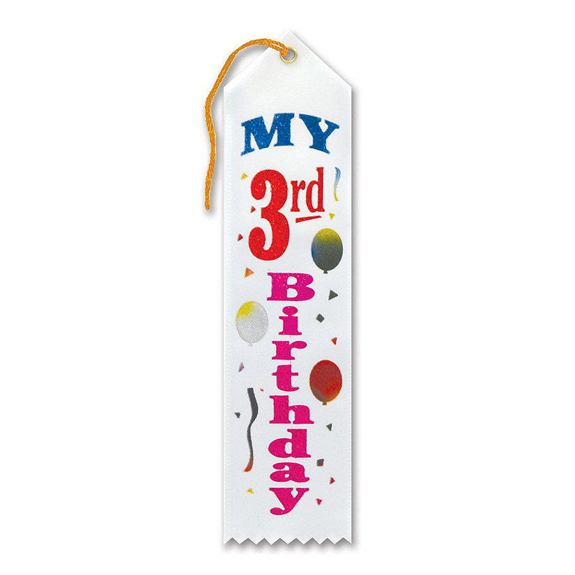 Beistle - My "3rd" Birthday Award Ribbon - 6 Pack | Oriental Trading