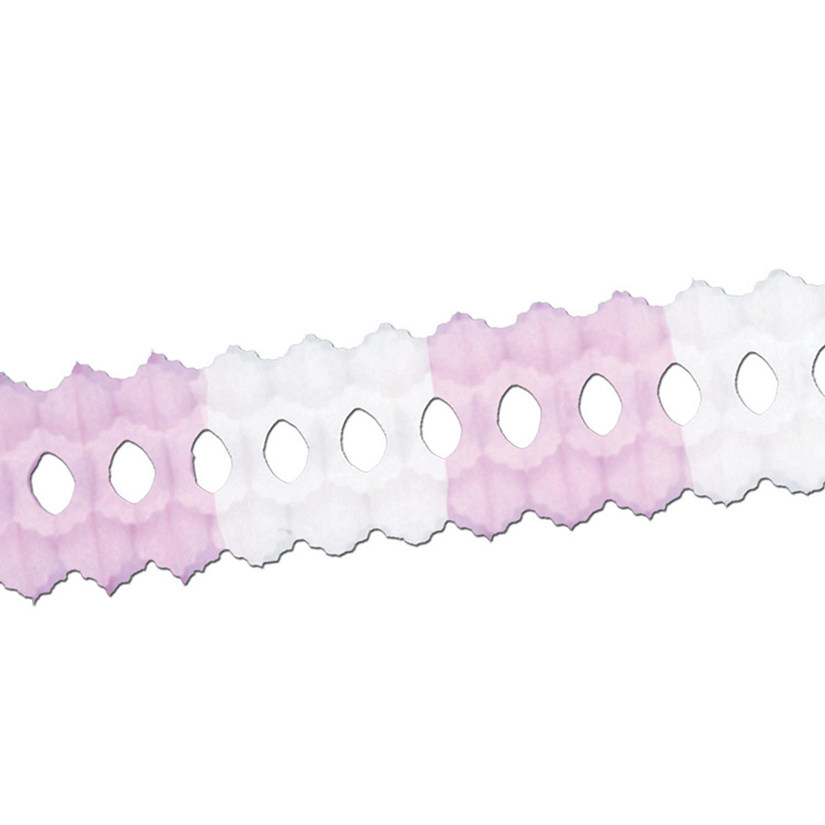 Beistle - Pkgd Arcade Garland - White and Pink - 12 Pack | Oriental Trading