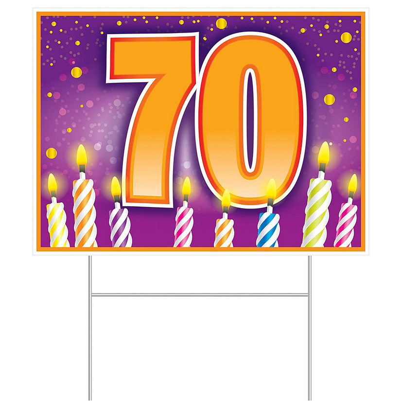 Beistle - Plastic "70" Birthday Yard Sign - 6 Pack | Oriental Trading