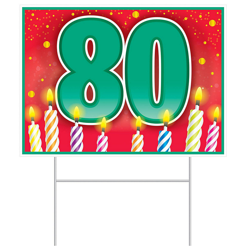 Beistle - Plastic "80" Birthday Yard Sign - 6 Pack | Oriental Trading