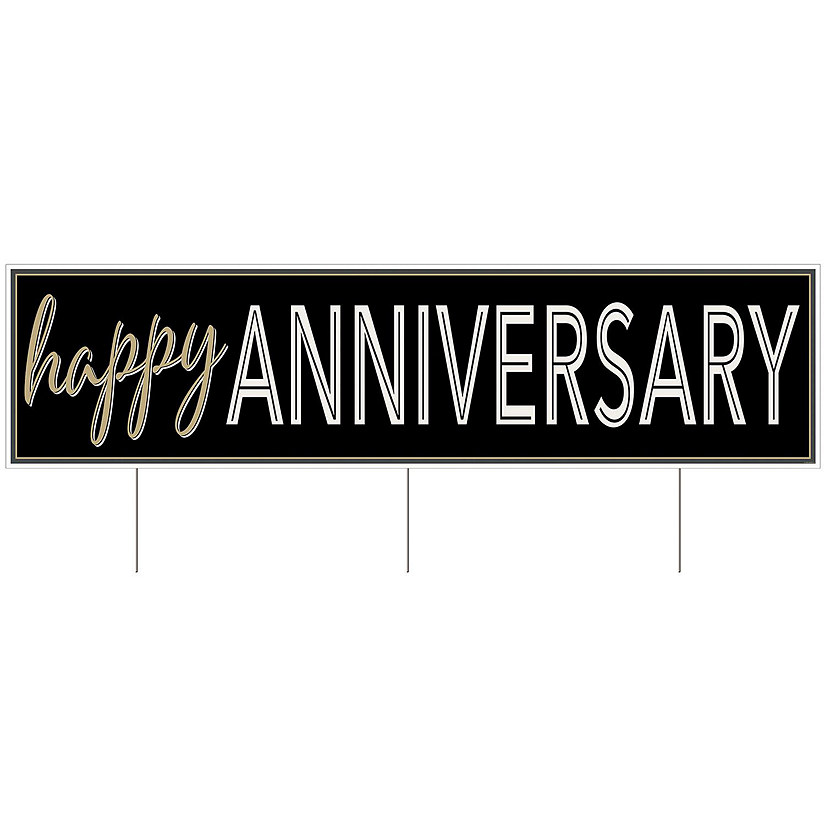 Beistle - Plastic Jumbo Happy Anniv Yard Sign - 6 Pack | Oriental Trading