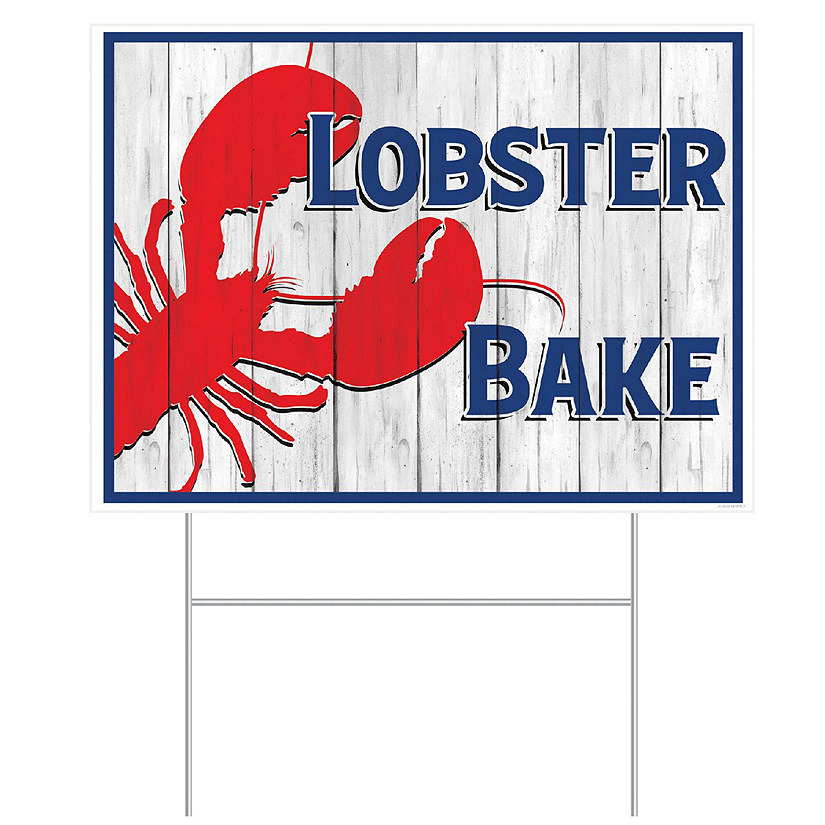 Beistle - Plastic Lobster Bake Yard Sign - 6 Pack | Oriental Trading