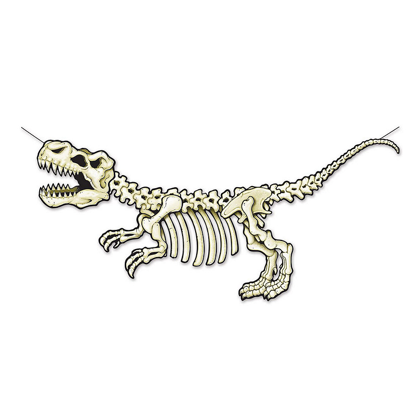 Beistle - T-Rex Skeleton Streamer - 12 Pack | Oriental Trading