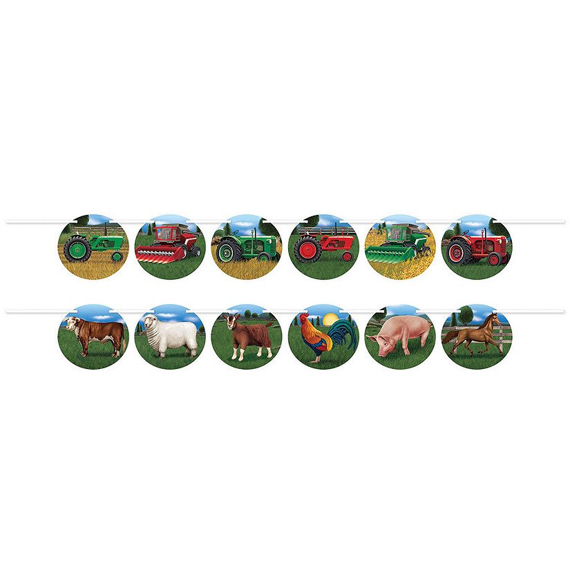 Beistle - Tractor & Farm Animal Streamer Set - 12 Pack | Oriental Trading