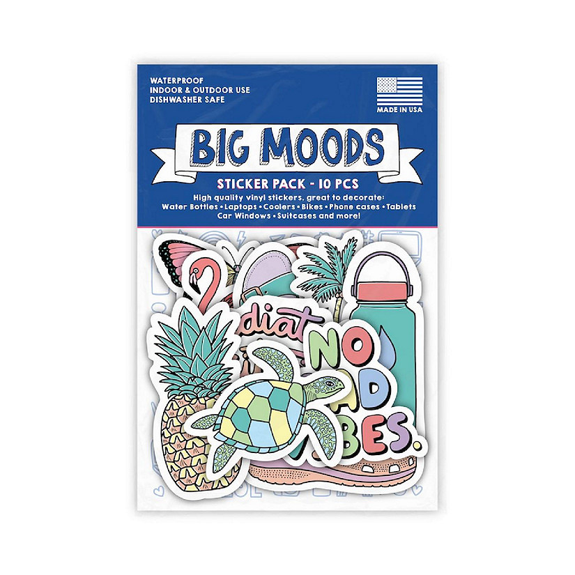 Big Moods Aesthetic Sticker Pack 10pc | Oriental Trading