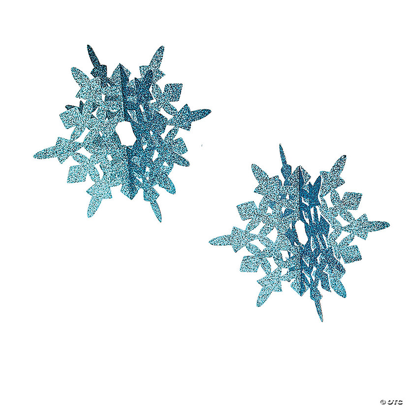 Blue Glitter Snowflake Centerpiece - 2 Pc. - Discontinued
