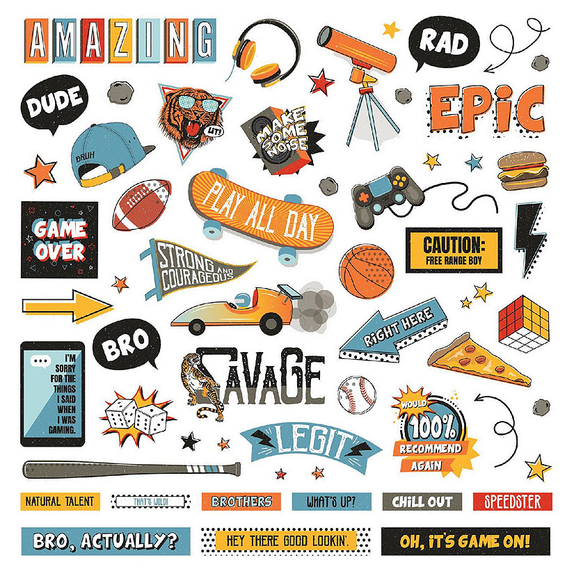 Bro's Amazing Stickers 12"X12"-Elements | Oriental Trading