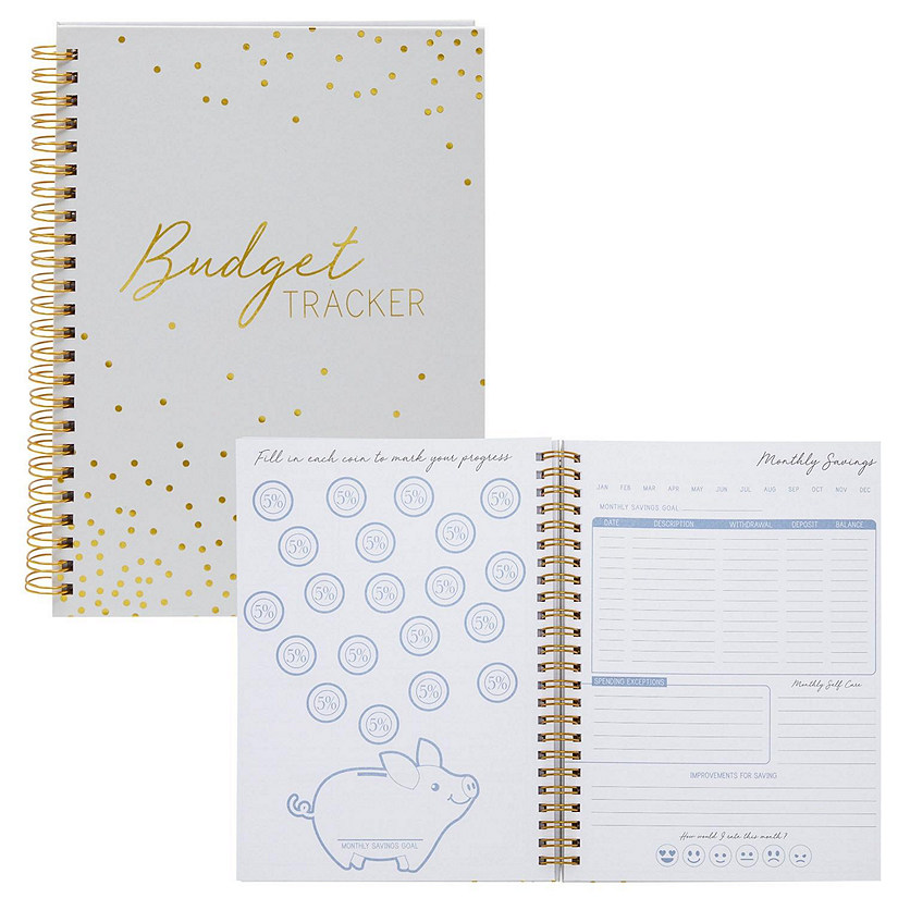 Budget Tracker Spiral Notebook, Hardcover Expense Tracker, 8.5 x 6 In ...
