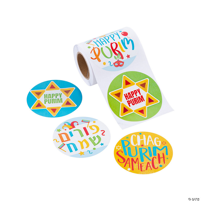 Bulk 100 Pc. Purim Sticker Roll | Oriental Trading