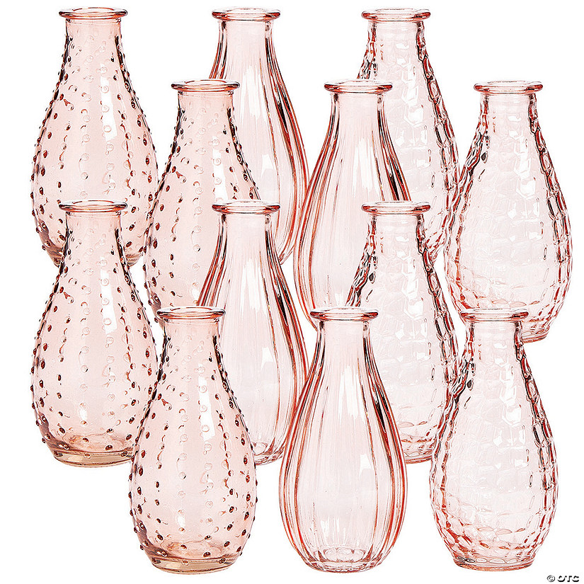 Bulk 12 Pc. Pink Glass Vases | Oriental Trading