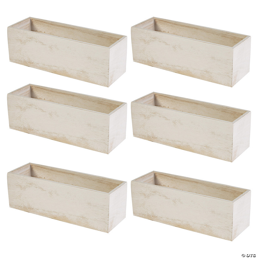Bulk 12 Pc. Whitewash Planter Box Centerpieces | Oriental Trading