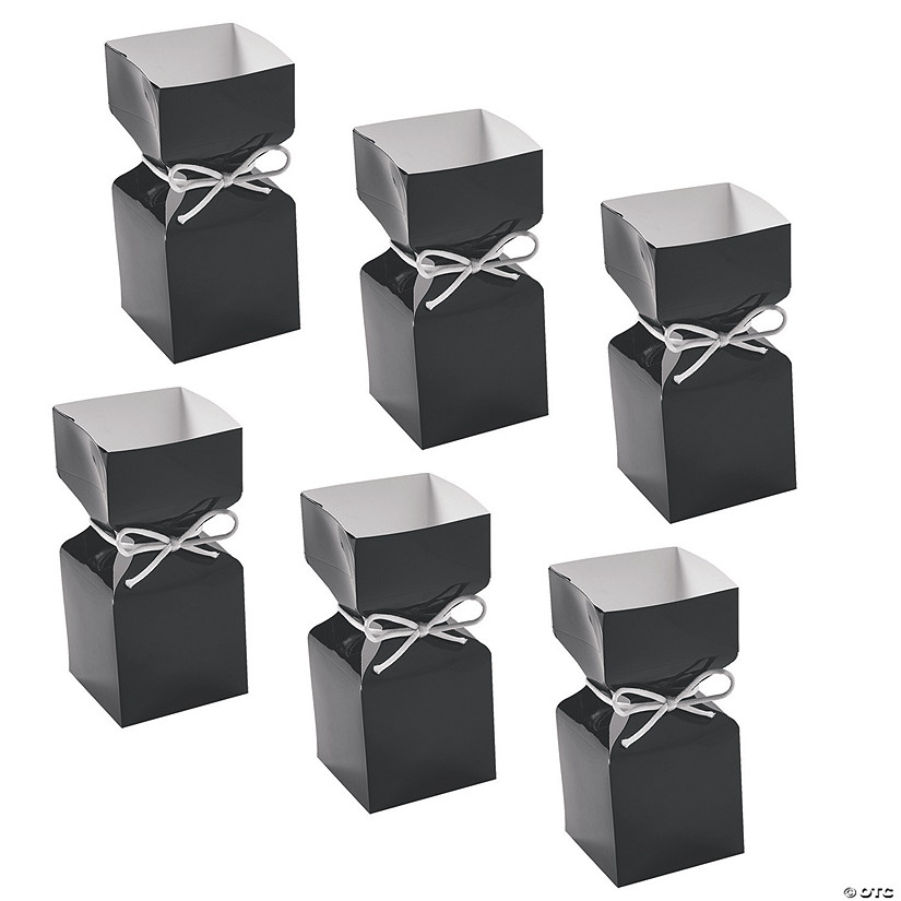 Bulk 48 Pc. Black Vertical Square Hourglass Favor Boxes | Oriental Trading