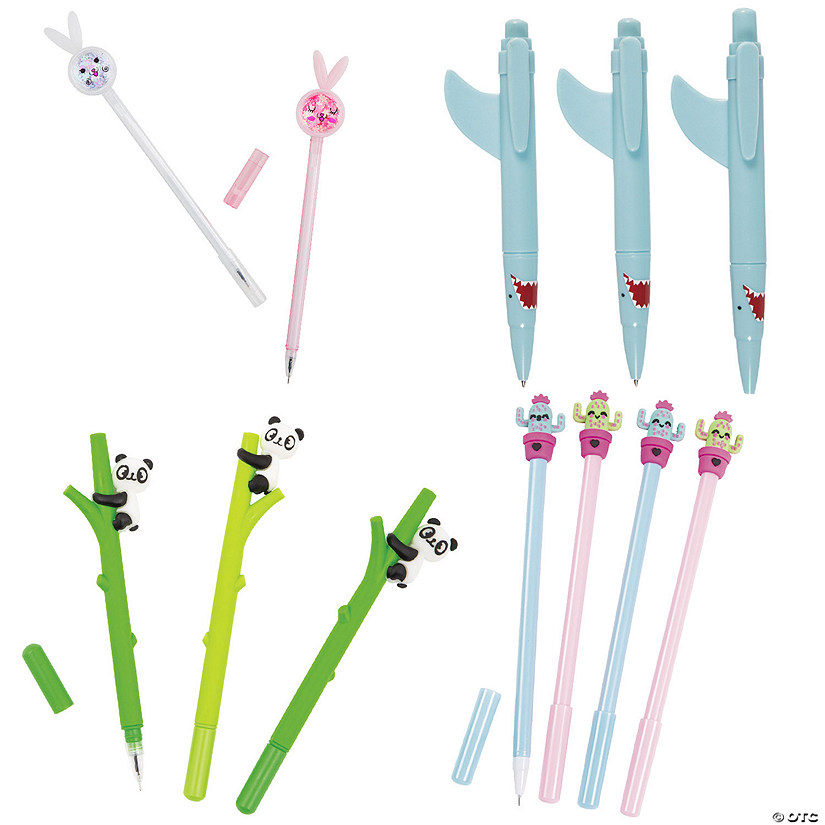 Bulk 48 Pc. Cute Character Topper Pens Kit