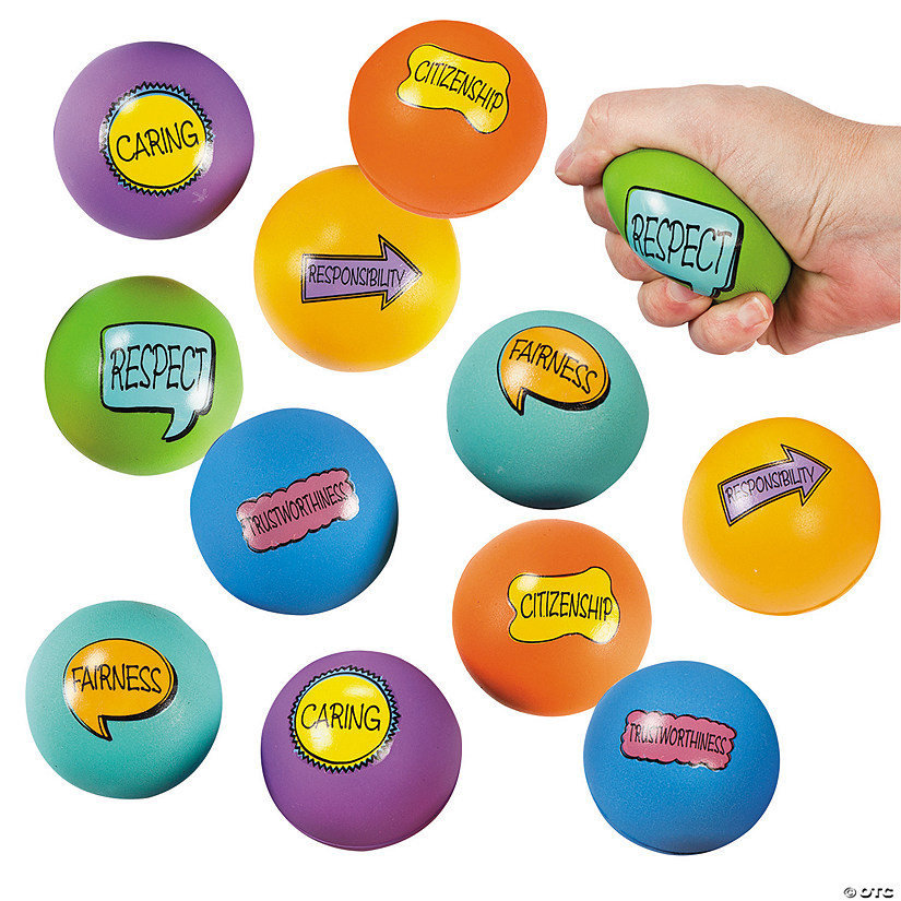 Bulk 48 Pc. Good Character Stress Balls | Oriental Trading