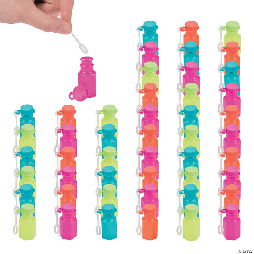 Bulk 48 Pc. Mini Spring Brights Plastic Hexagon Bubble Bottles ...