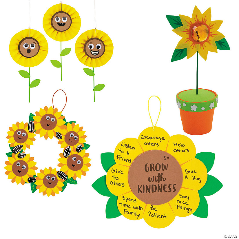 Bulk 48 Pc. Splendid Sunflowers Craft Kit Assortment