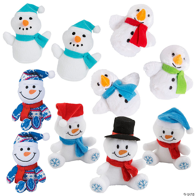 Bulk 48 Pc. Winter Stuffed Snowman Characters Assortment
