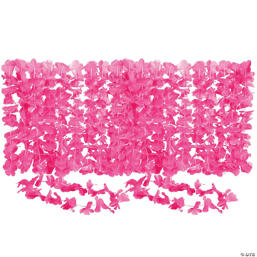Bulk 60 Pc. Hot Pink Flower Leis