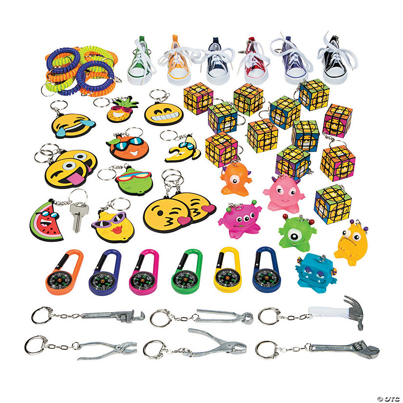 Bulk 60 Pc. Super Fun Styles & Activities Keychain Assortment ...