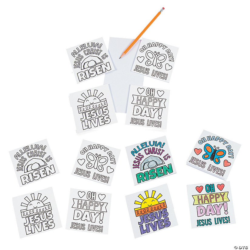 Bulk 72 Pc. Color Your Own Religious Easter Notepads