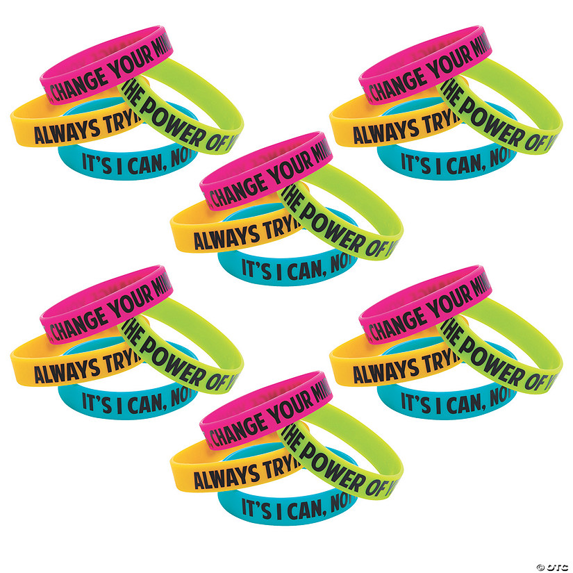 Bulk 72 Pc. I Have A Growth Mindset Motivational Bracelets | Oriental ...