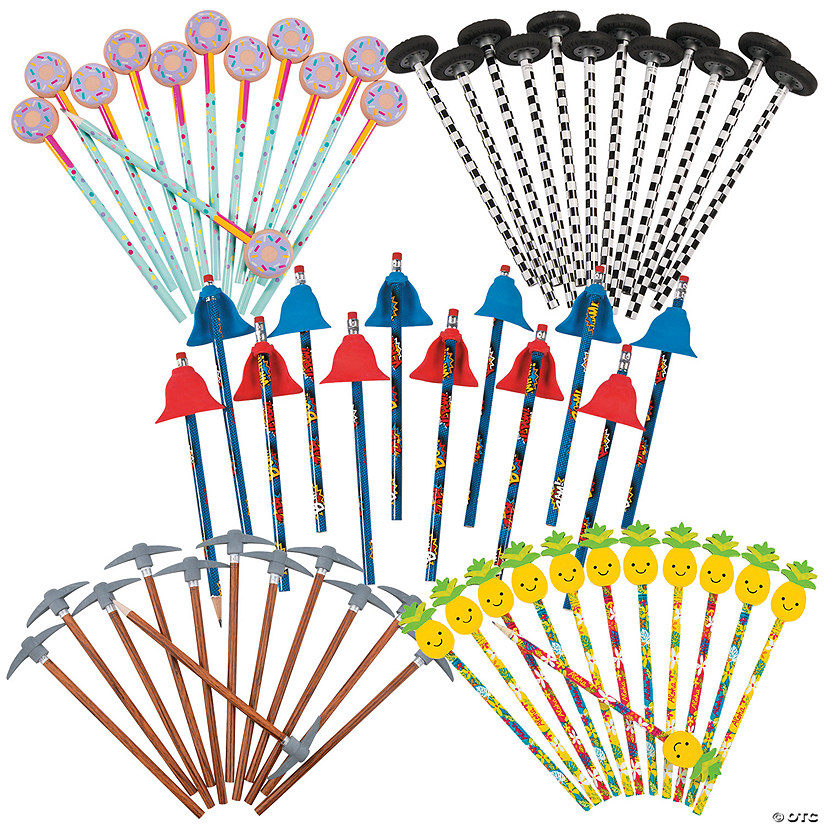 Bulk 72 Pc. Pencils with Eraser Topper Assortment Kit