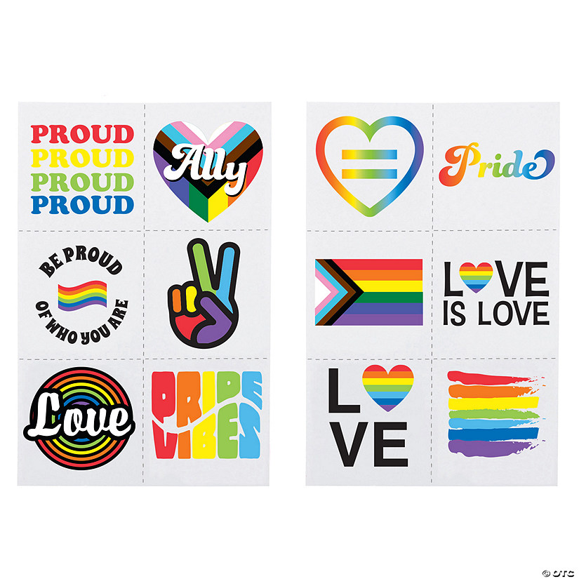 Bulk 72 Pc. Pride Temporary Tattoos | Oriental Trading
