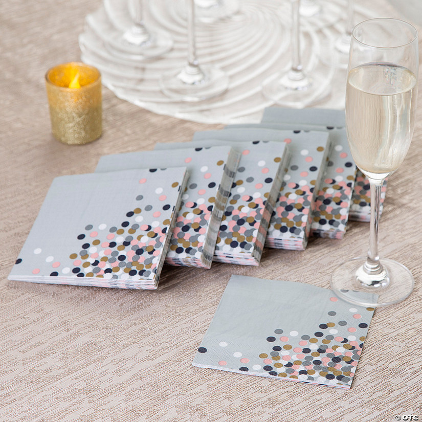 Bulk 96 Pc. Confetti Design Beverage Napkins | Oriental Trading