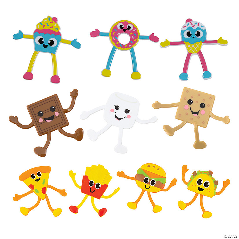 Bulk 96 Pc. Food Character Bendables Assortment