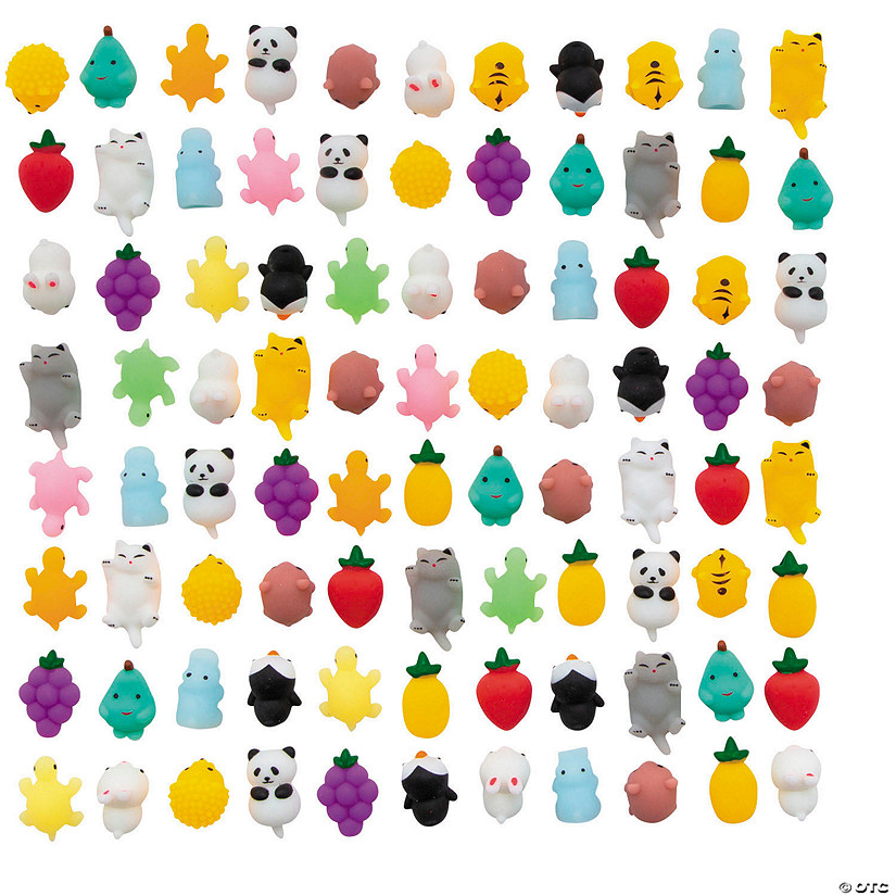 Bulk 96 Pc. Mini Mochi Squishies Rubber Character Assortment | Oriental ...