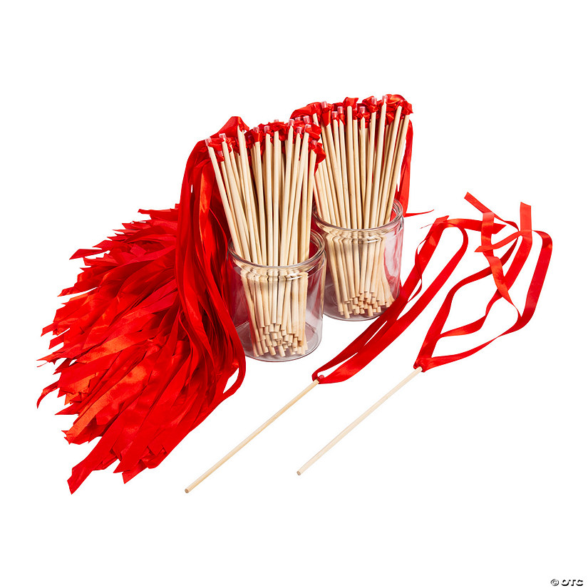 Bulk 96 Pc. Red Ribbon Wands | Oriental Trading