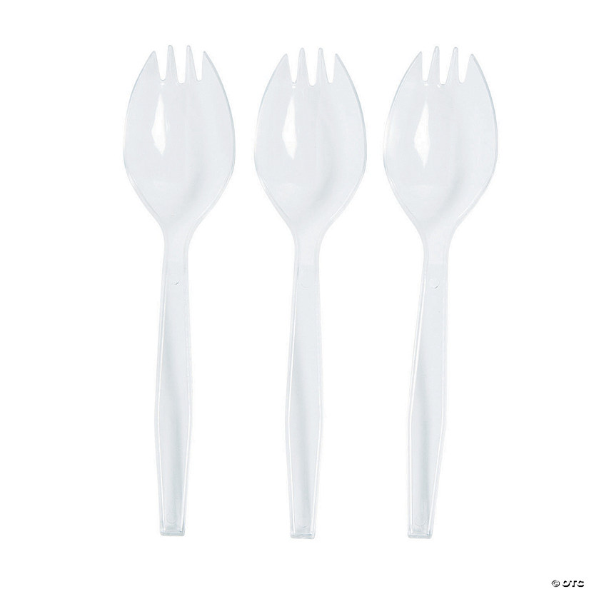 Bulk Clear Plastic Sporks - 50 Ct. | Oriental Trading