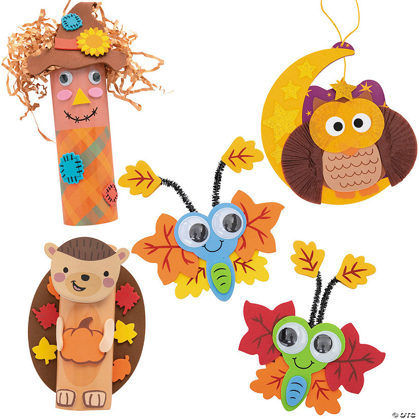 Bulk Fall Character Craft Kit Activity Assortment - Makes 48