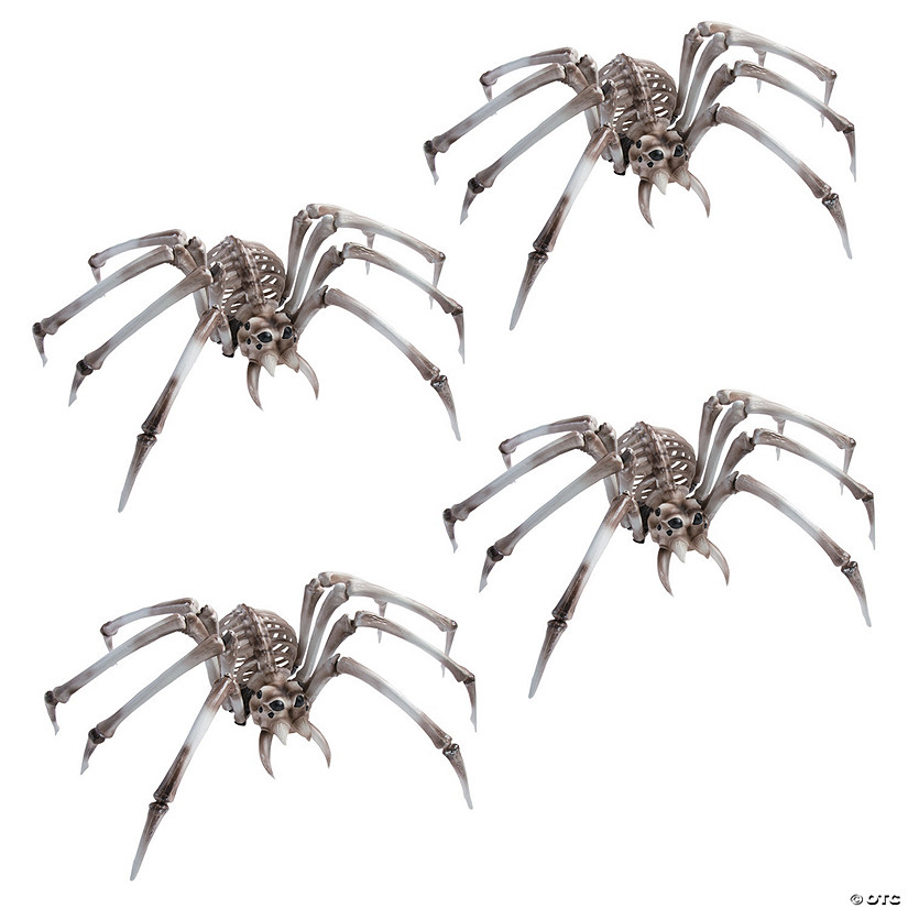 Bulk Giant Skeleton Spider Halloween Decorations - 4 Pc. | Oriental Trading