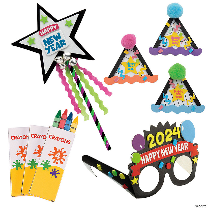 Bulk Noon Year’s Eve Craft Activity Kit - Makes 48