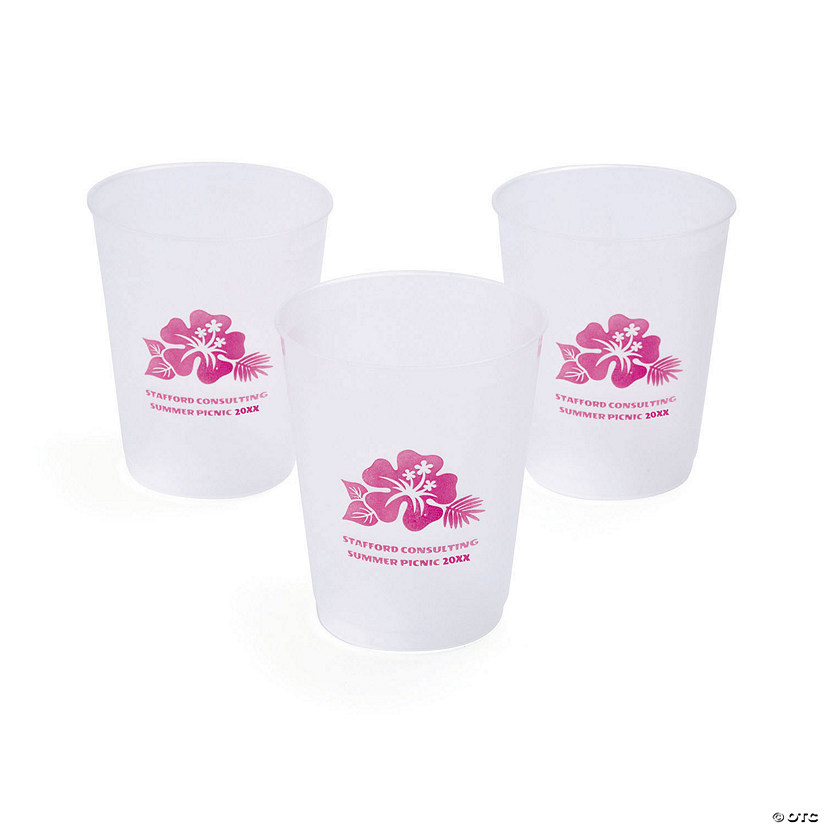 Bulk Personalized Luau Frosted Reusable Plastic Cups | Oriental Trading