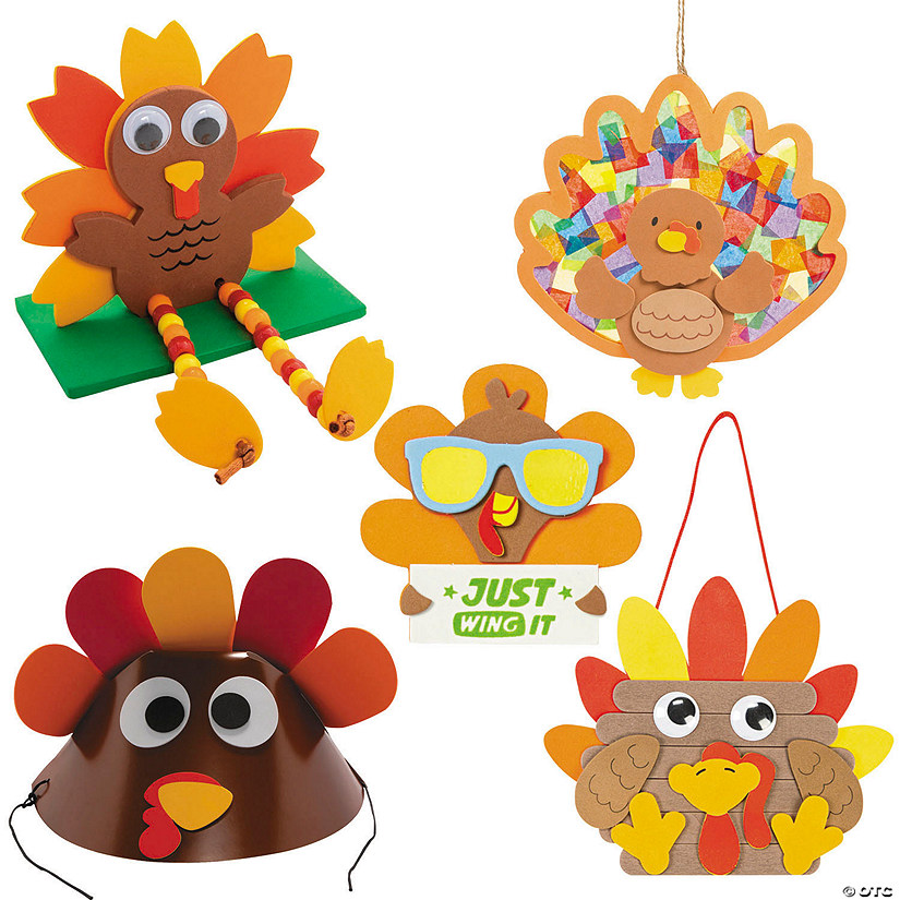 Bulk Terrific Turkey Craft Kit Assortment - Makes 60