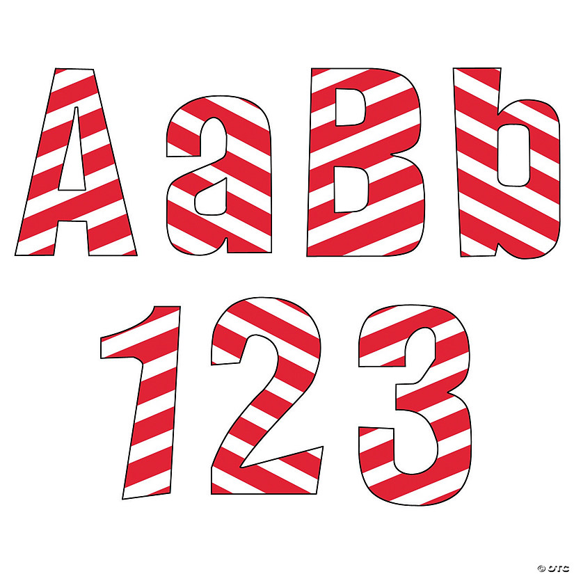 Bulletin Board Stripe Letters & Numbers Set - Discontinued