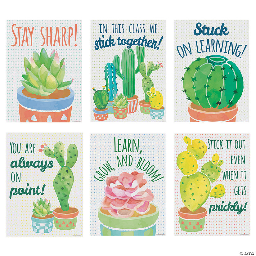 Cactus Motivational Posters - 6 Pc. | Oriental Trading