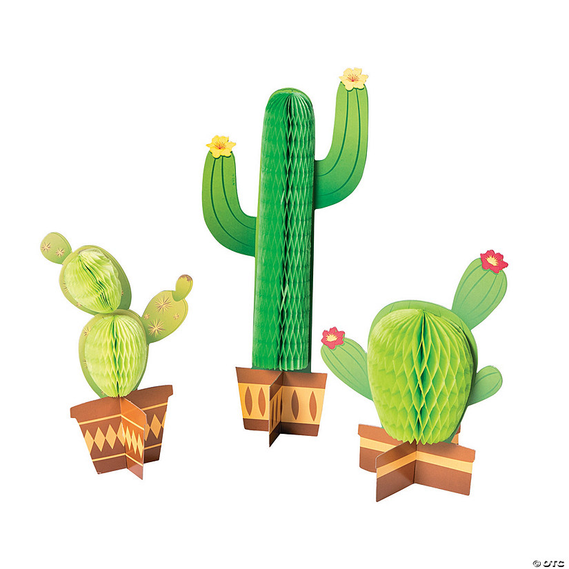 Cactus Tissue Paper Centerpieces - 3 Pc. | Oriental Trading