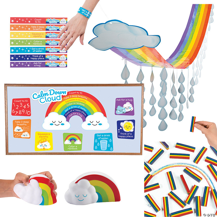 Calm Down Cloud Classroom Corner Decorations & Handout Kit - 141 Pc ...