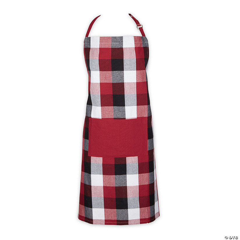 Cardinal Red Tri Color Check Chef Apron