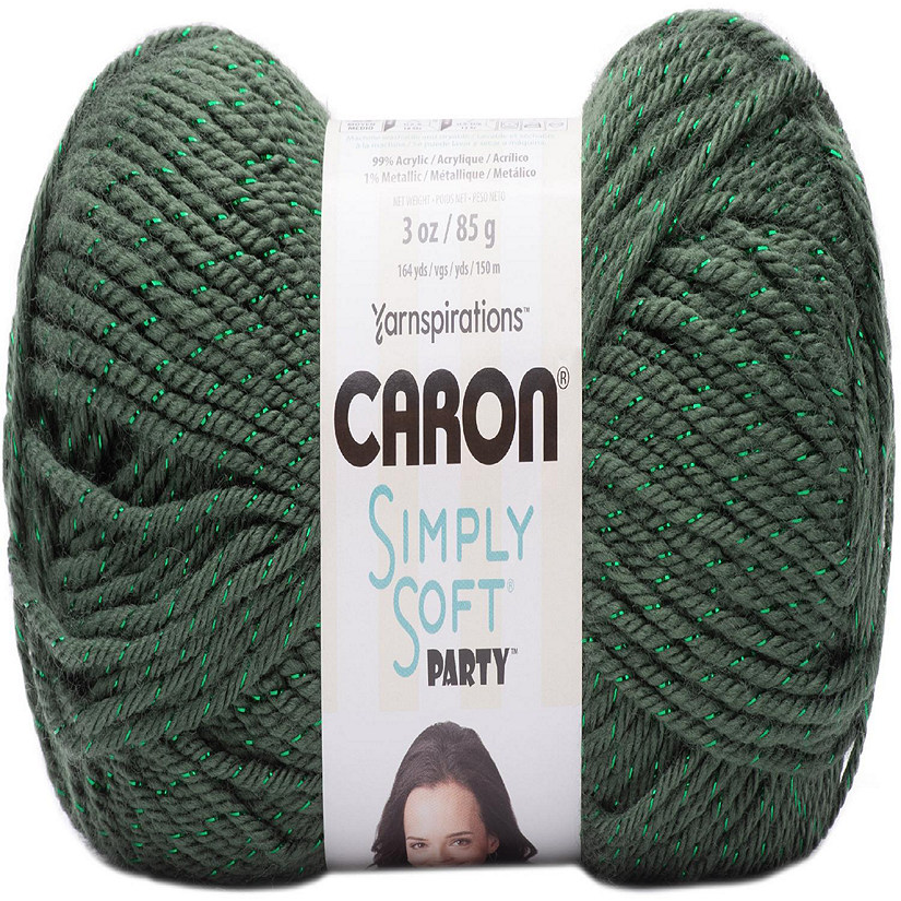 Caron Simply Soft Party Yarn-Dark Sage Sparkle | Oriental Trading