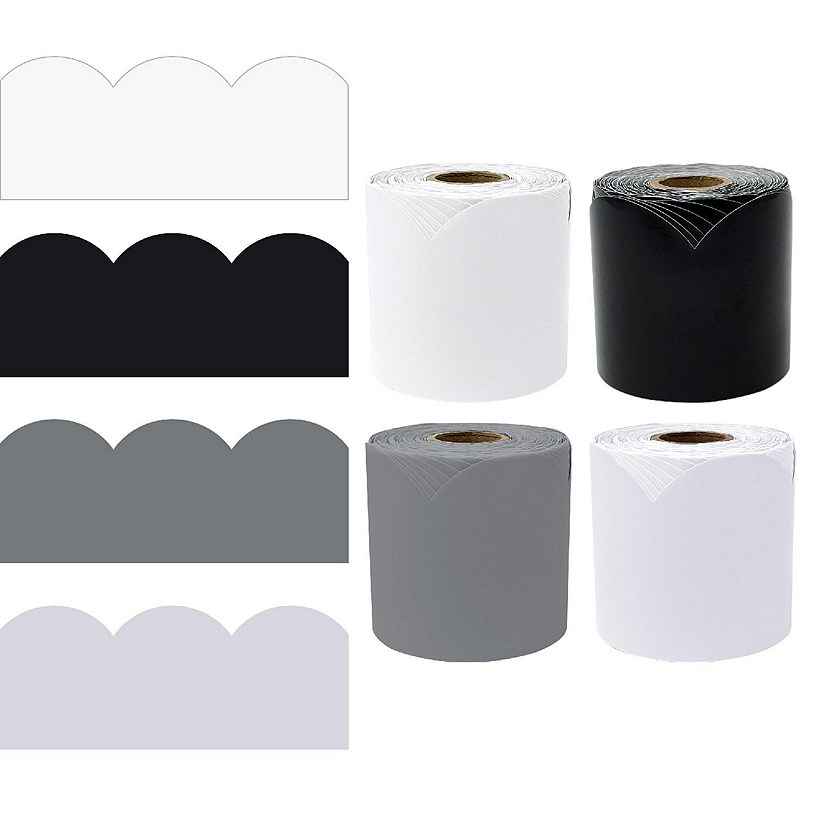 Carson Dellosa 260Ft Gray, Black and White Bulletin Board Borders, 4 ...