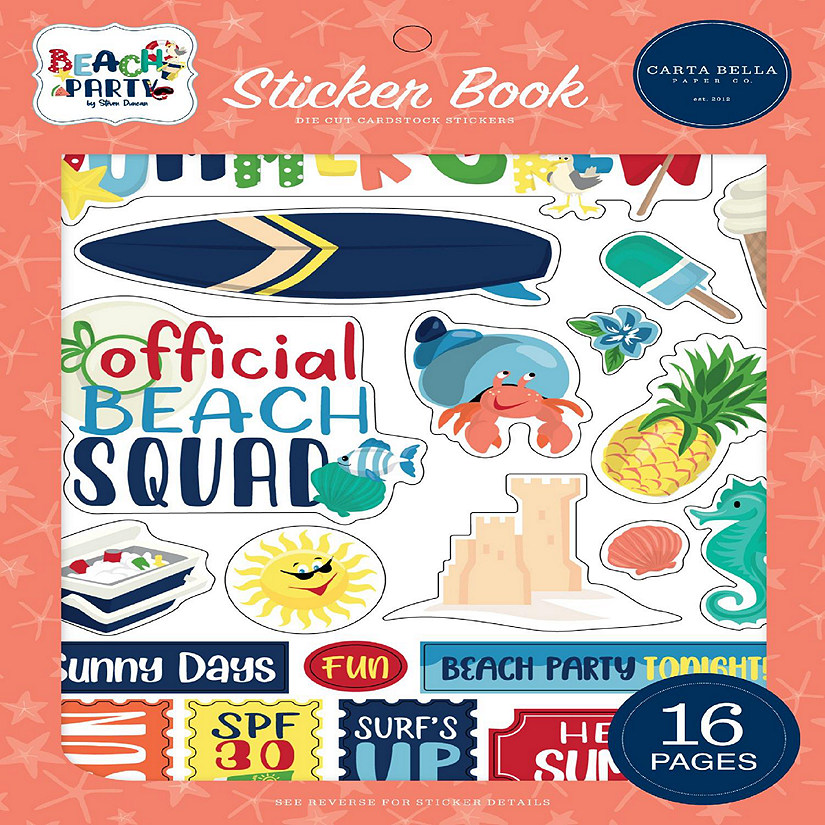 Carta Bella Sticker Book-Beach Party | Oriental Trading