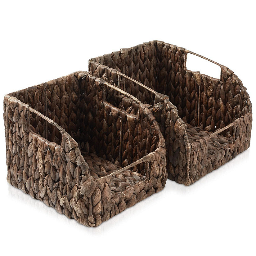 Casafield 2pk Hyacinth Pantry Baskets, Wicker Kitchen Storage Bins for ...